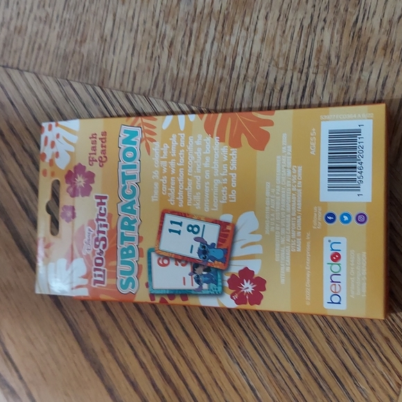 Disney | Toys | Disney Lilo Stitch Subtraction Flash Cards | Poshmark